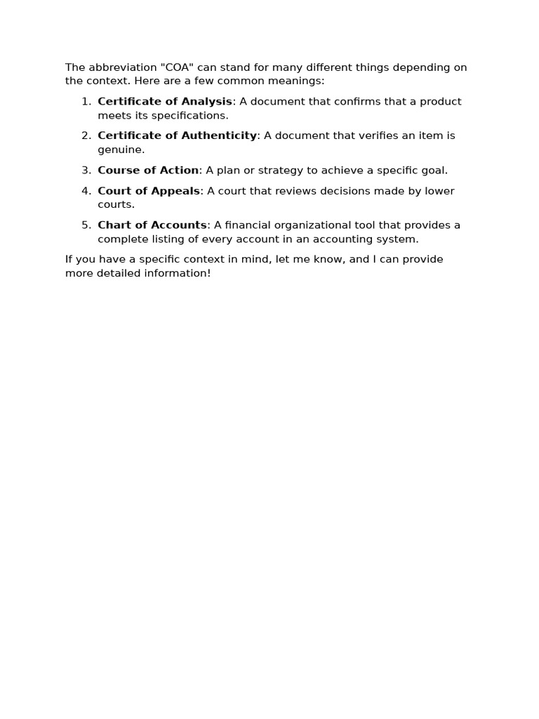 coa d | PDF