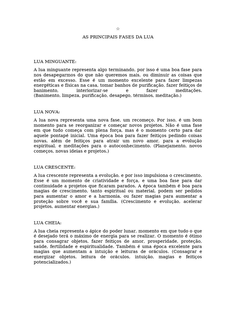 As Principais Fases Da Lua | PDF