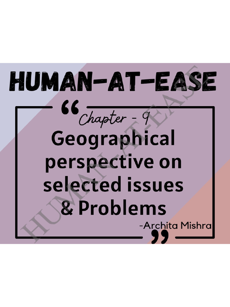 Chapter 9 Geographical Perspective on Selected Issues and Problems | PDF