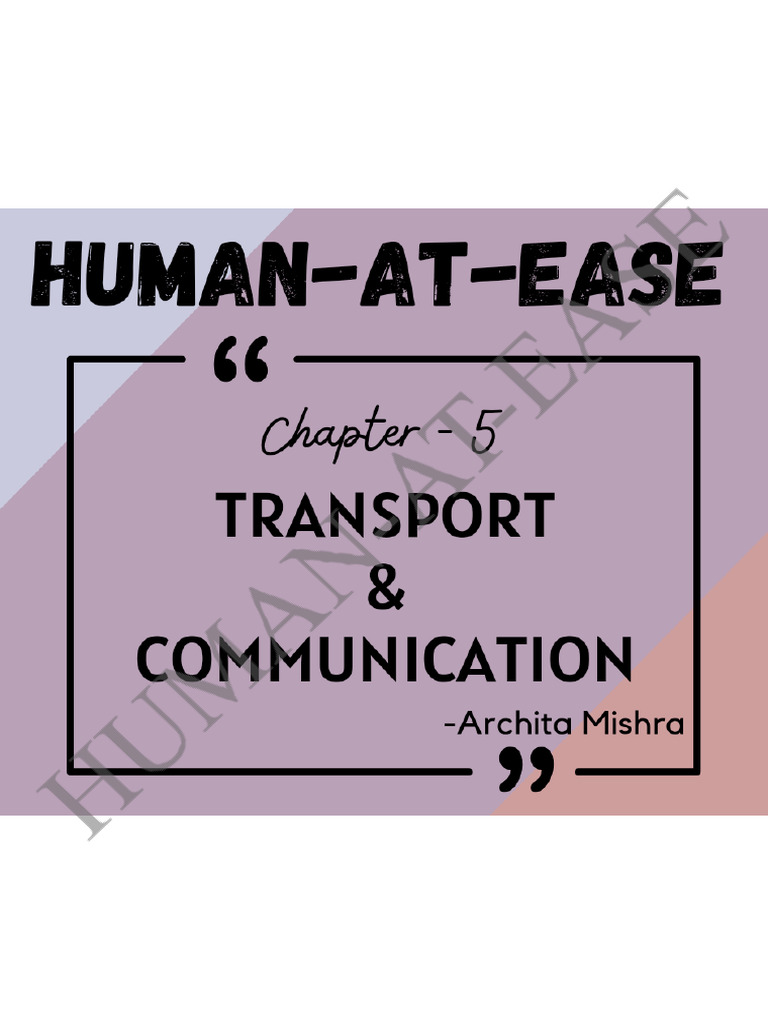 Chapter 7 Transport and Communication | PDF
