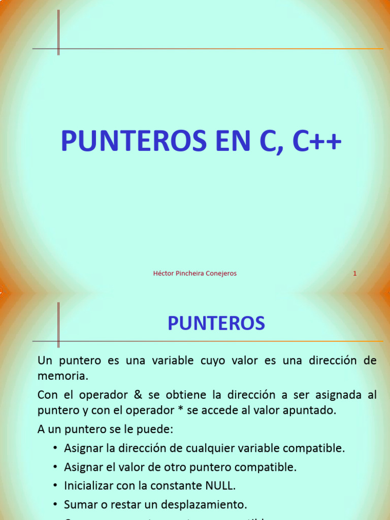 Punteros en C y C++: Conceptos Clave | PDF | Puntero (Programación de ...