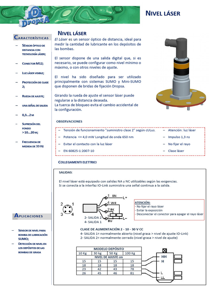 Dropsa C2251PS - NIVEL - L - SER | PDF | Conector eléctrico | Sensor