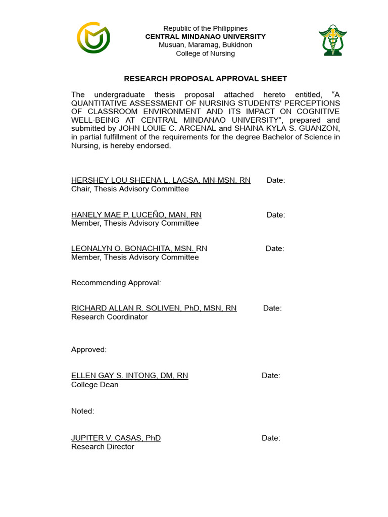 Approval Sheet With Header | PDF