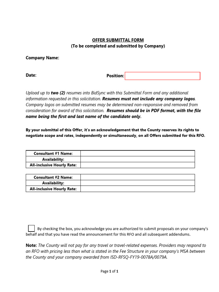 Sub Form | PDF
