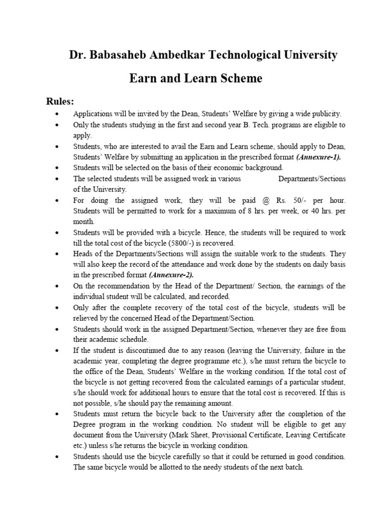 Earn and Learn Schems | PDF