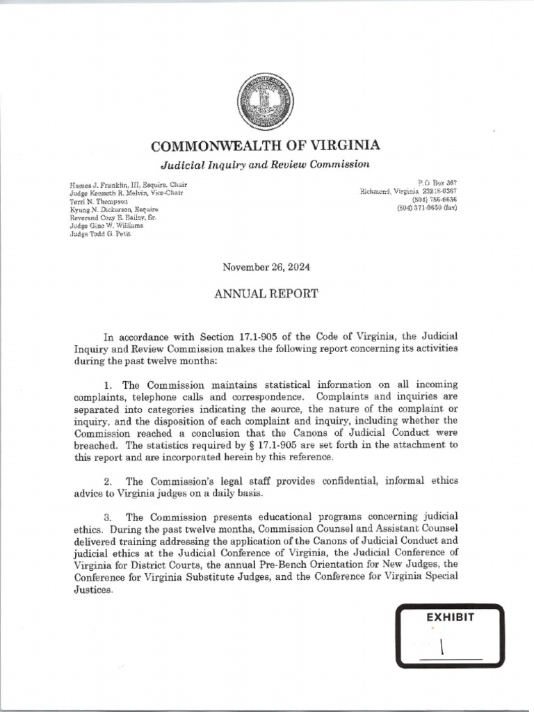 EXhibit 1 - 4b Letter RE: Judicial Corruption by Judge Marchant ...