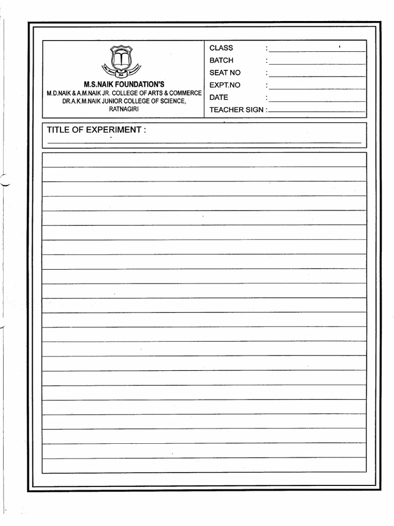 Naik School Project Paper 1side | PDF
