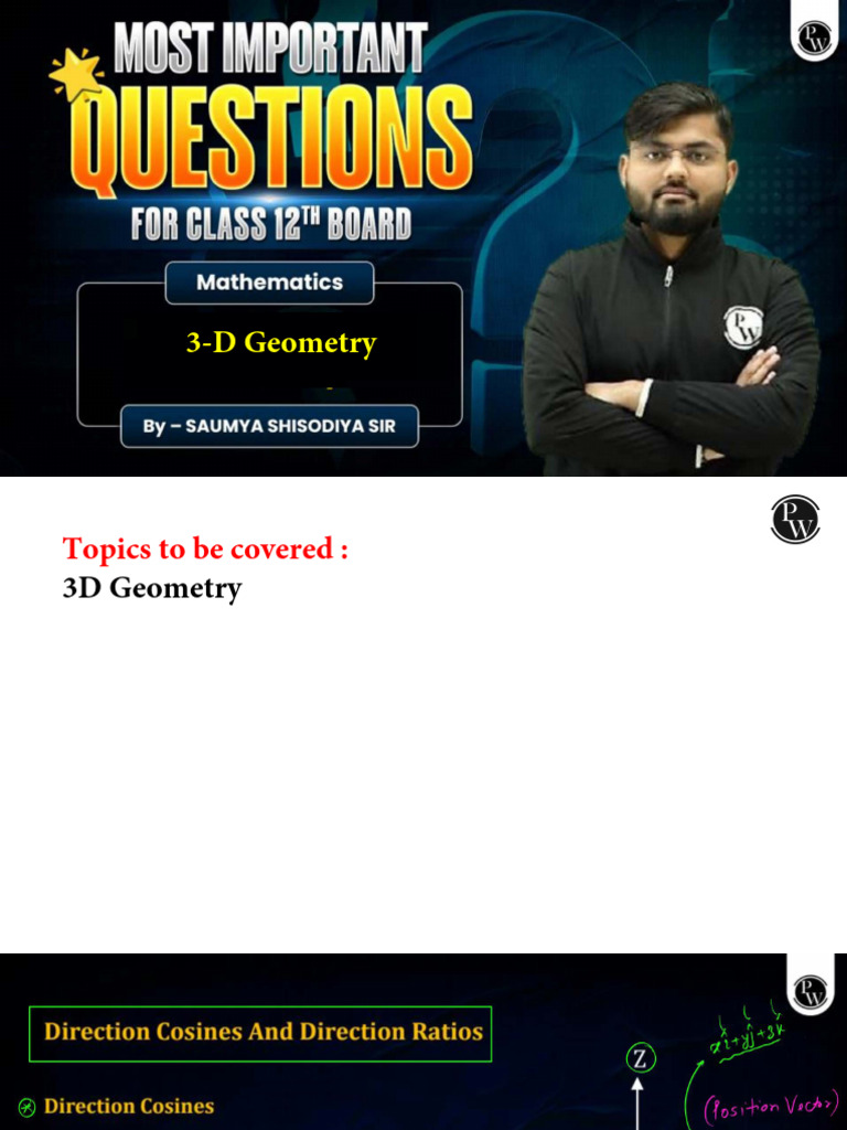 3d Geometry Class Notes Antim Taiyari Class 12th Pdf 7650