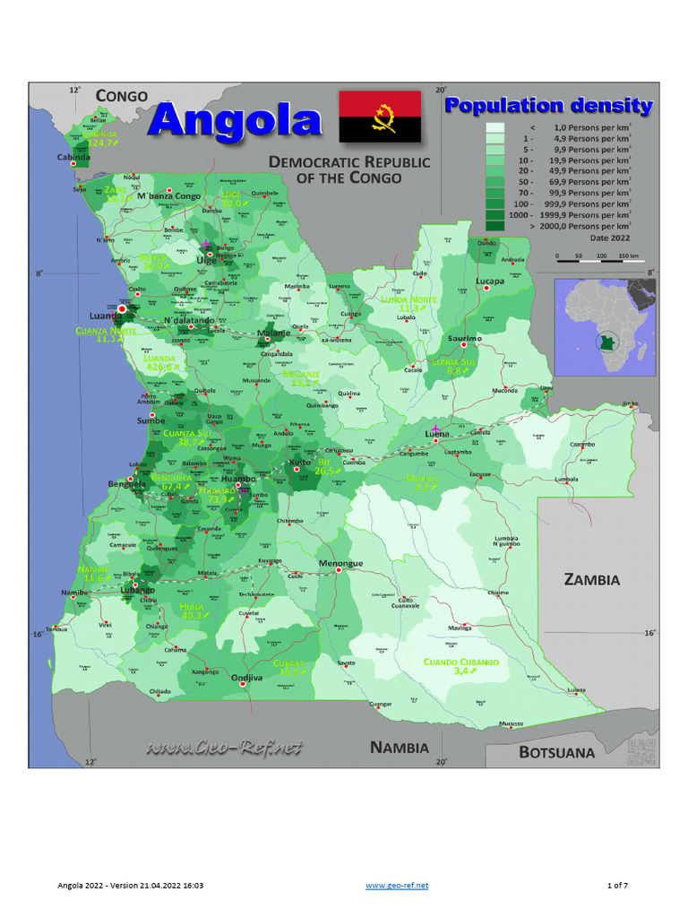 Densidad y Población de Angola 2022 | PDF