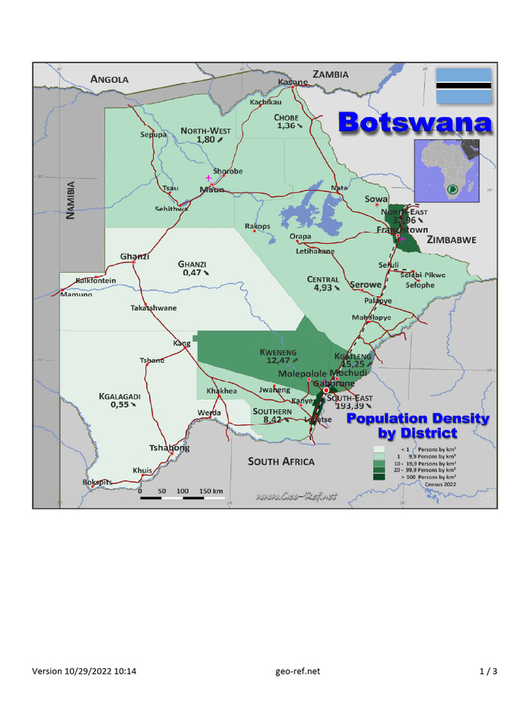 Botswana Population Density Overview | PDF