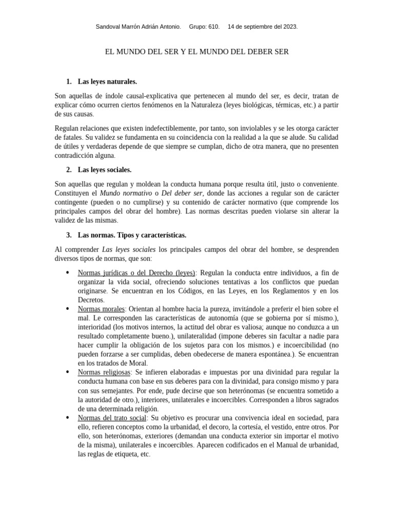 El Mundo Del Ser y El Mundo Del Deber Ser | PDF | Justicia | Crimen y ...