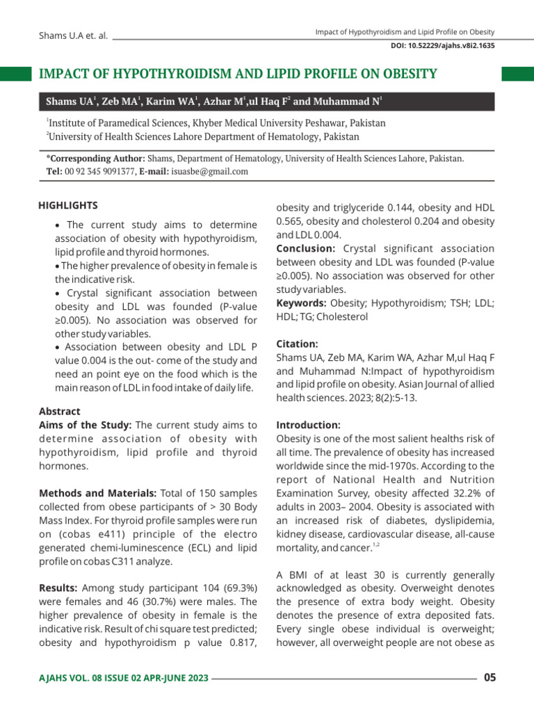 1635-Article Text-11856-1 | PDF | Hypothyroidism | Thyroid Stimulating ...