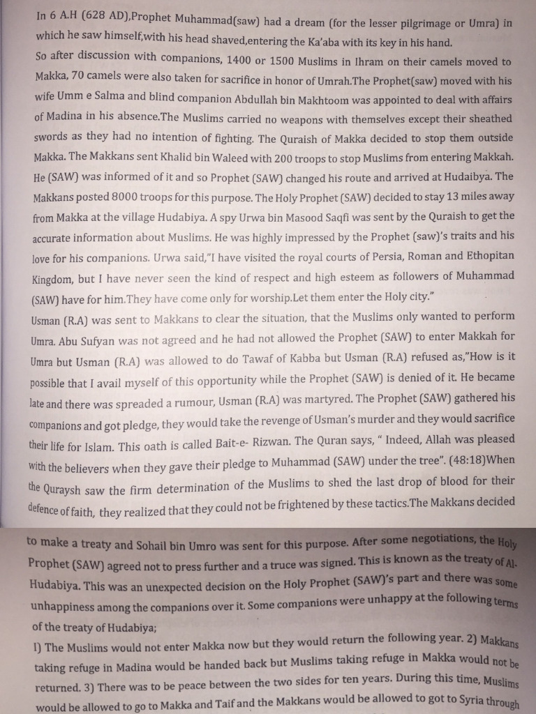 Treaty of Hudaibiya (Notes) | PDF