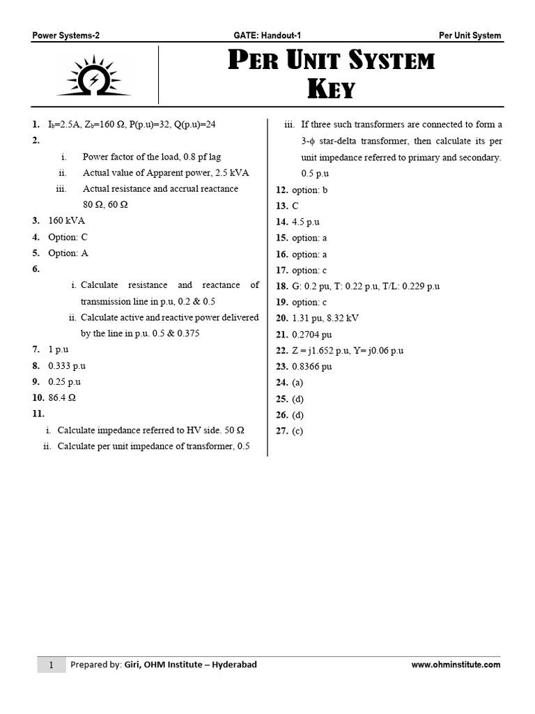 PER UNIT KEY | PDF
