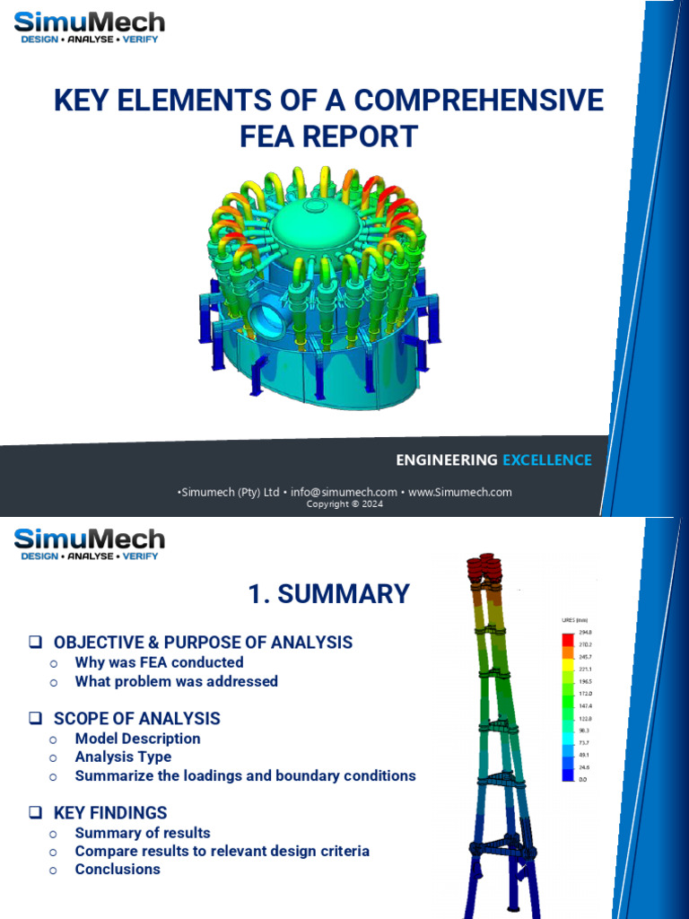 Key Elements of a Comprehensive FEA Report | PDF | Finite Element Method | Stress (Mechanics)