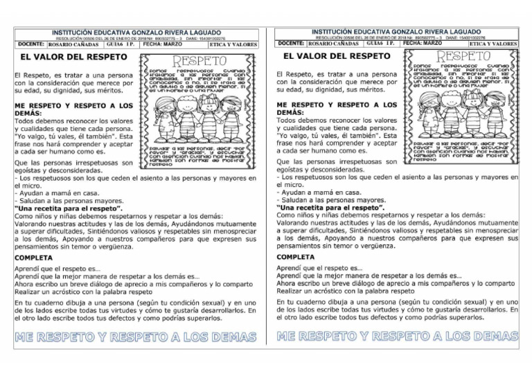 Guia 6 - El Valor Del Respeto | PDF