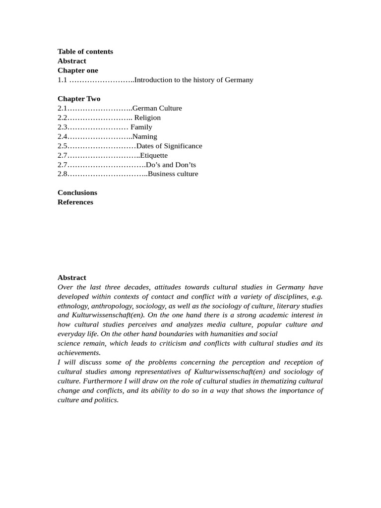 Research on the Study of German Culture | PDF | Family | Cultural Studies