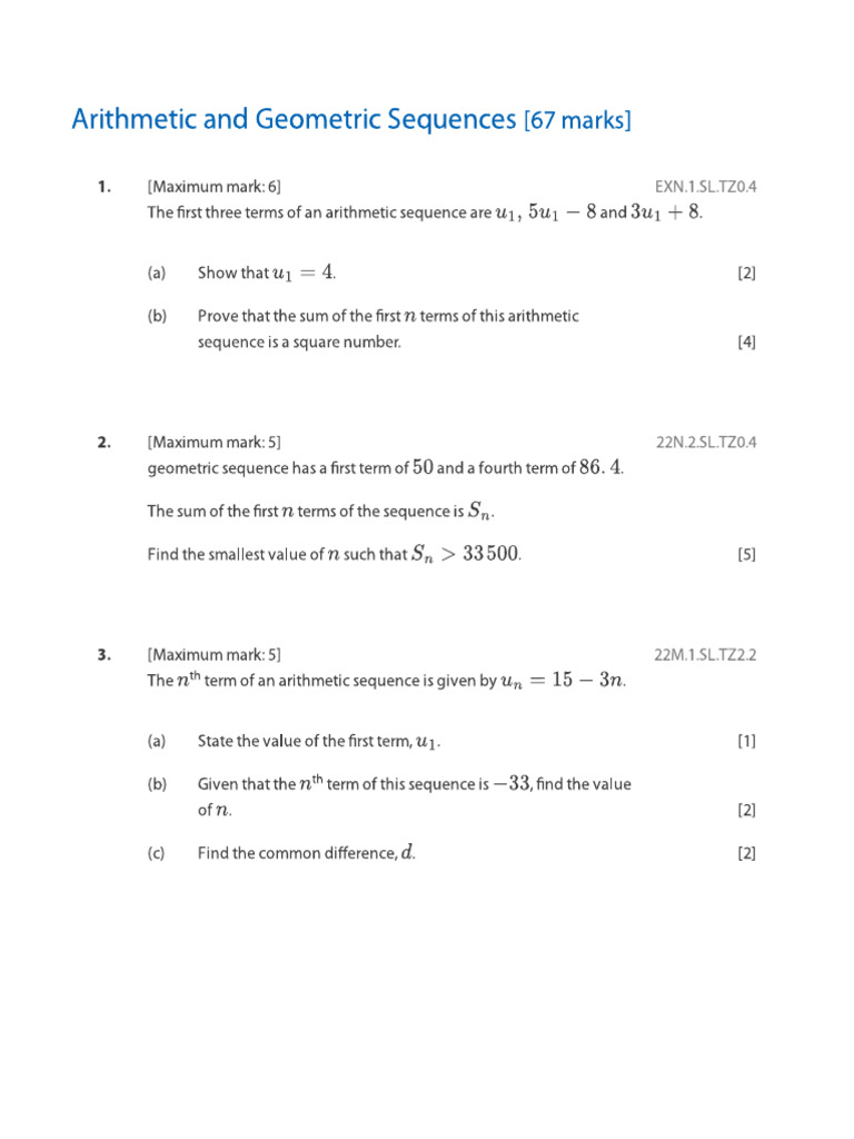 4-Arithmetic and Geometric Sequences | PDF