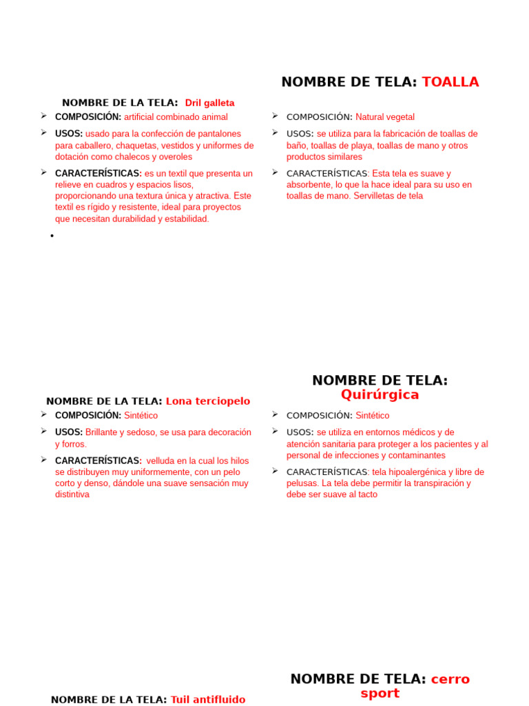 nombres de telas | PDF | Textiles | Fibra sintética