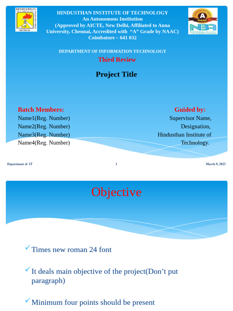 Third Project Review Sample PPT Template | PDF | Times New Roman ...