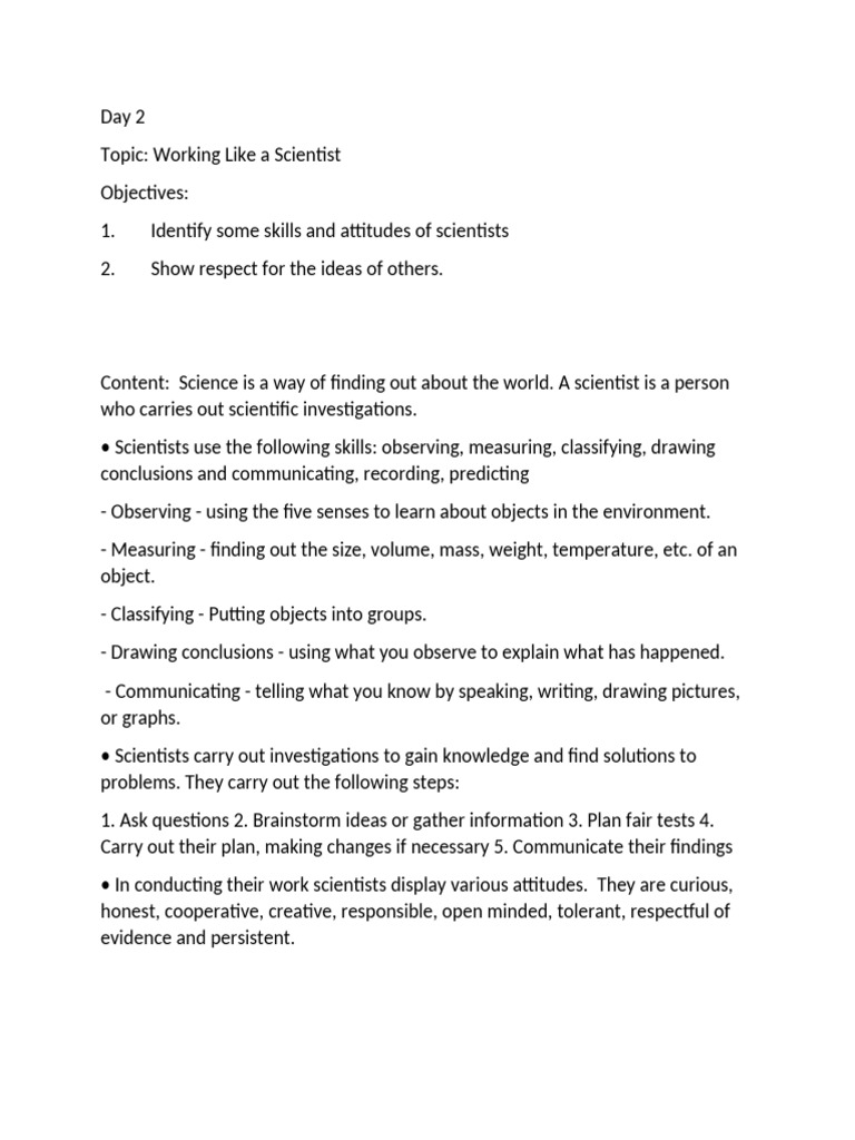 Day 2 Week 2 Sciencw Grade 4 | PDF | Scientific Method | Science