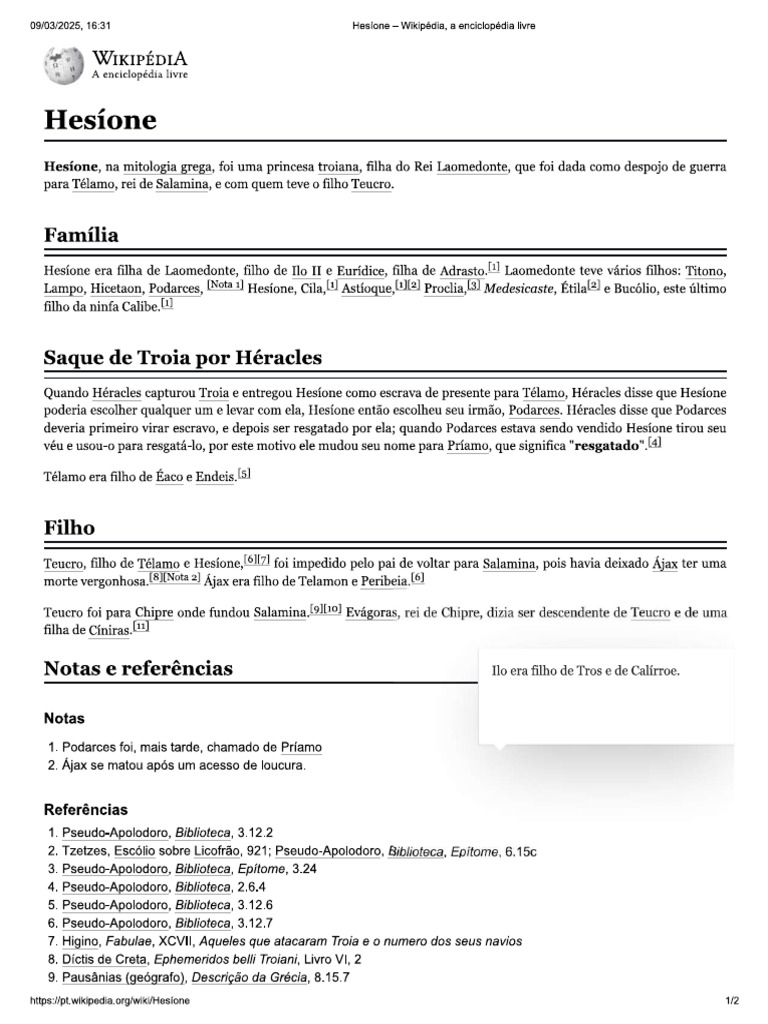 Hesíone – Wikipédia, a enciclopédia livre | PDF