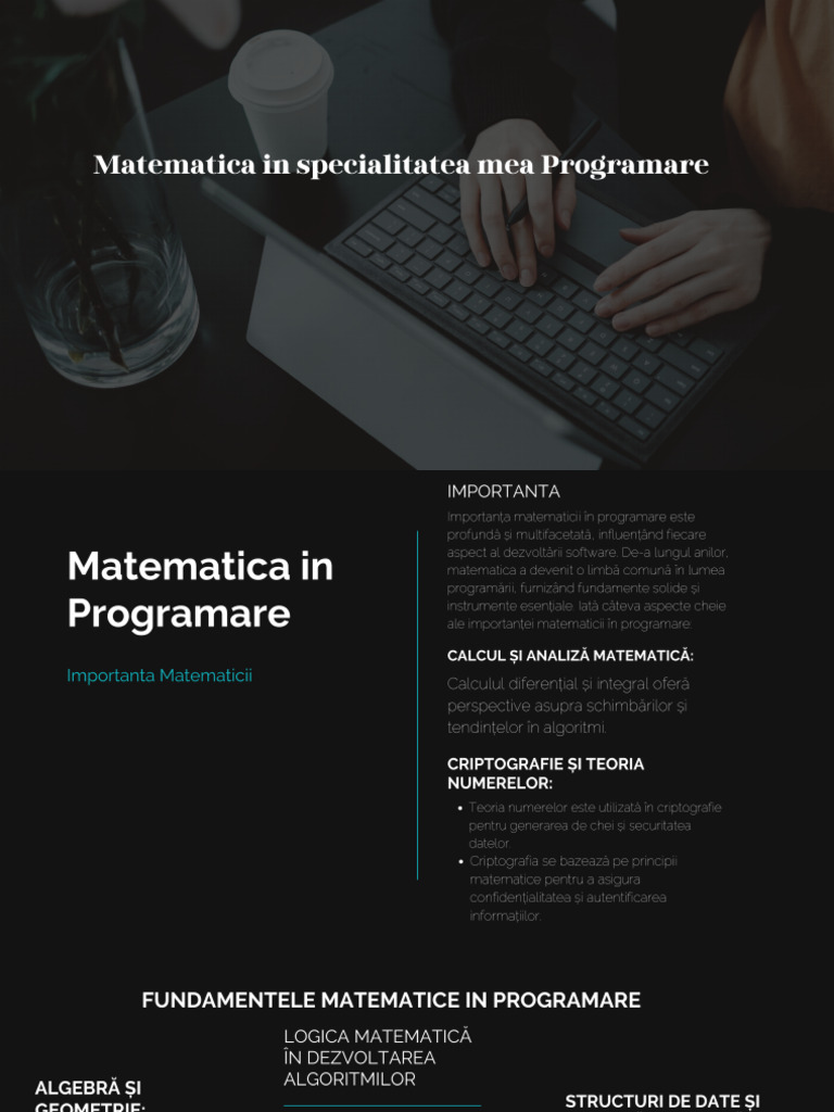 Matematica in Specialitatea Mea Programare | PDF