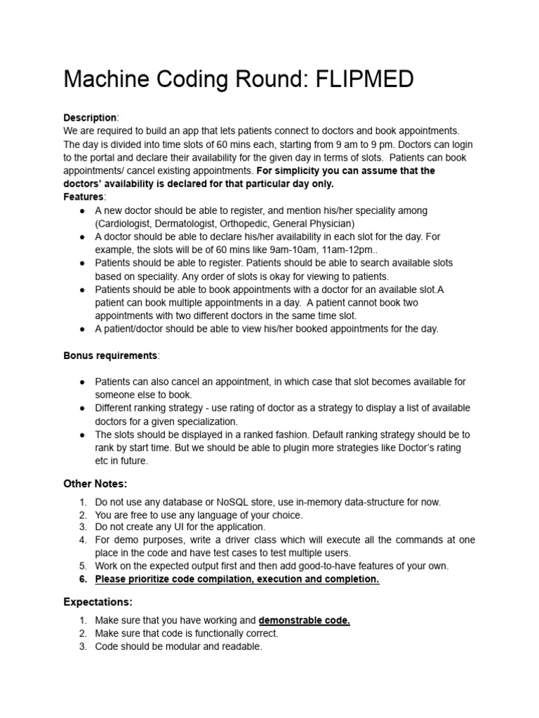 Machine Coding Round SDE II | PDF | Information Technology | Computer Engineering