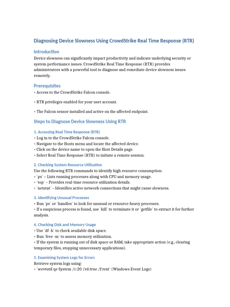 Diagnosing Device Slowness RTR | PDF | Malware | Computer Data Storage
