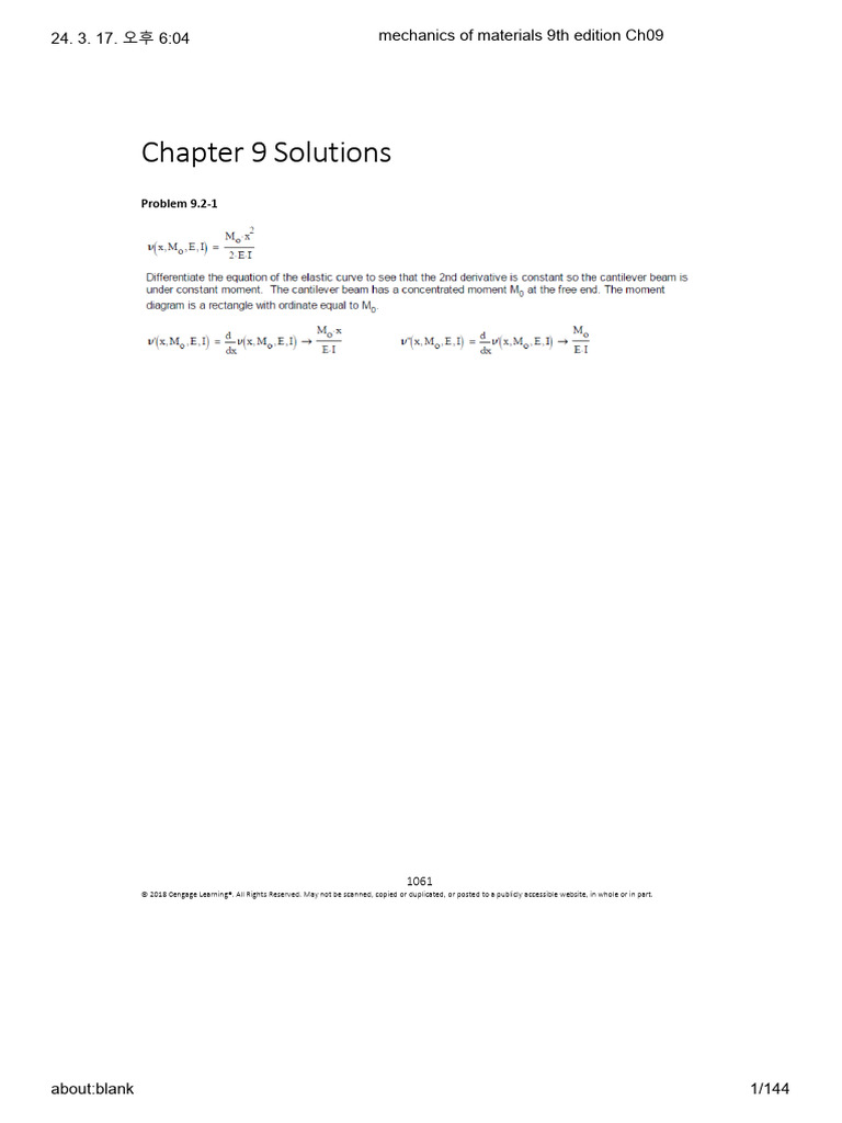 Mechanics of Materials 9th Edition Ch09 | PDF