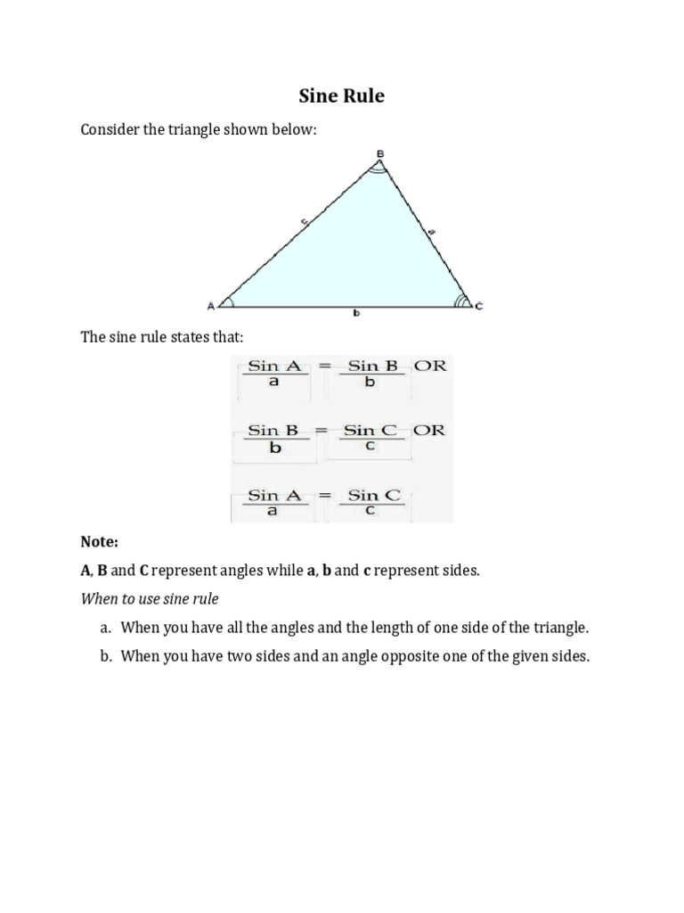 Sine Rule | PDF