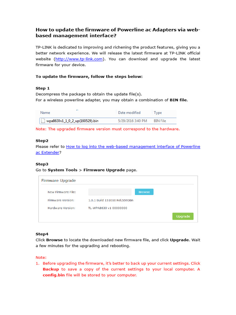 How To Update The Firmware of Powerline Ac Adapters Via Web-Based ...