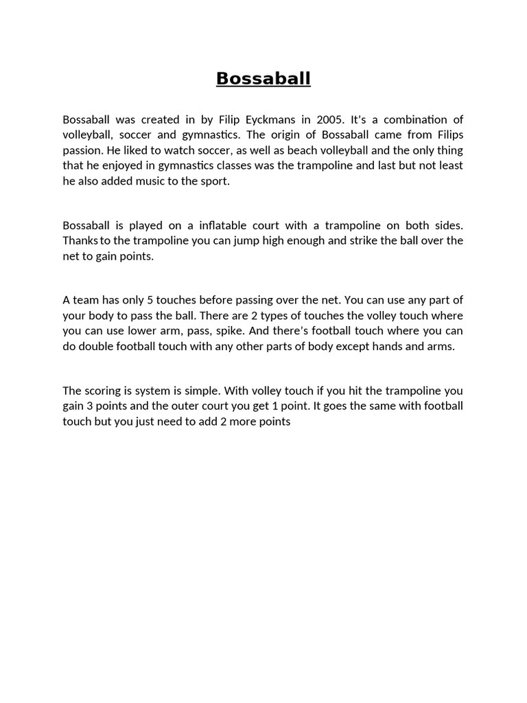 Bossaball | PDF