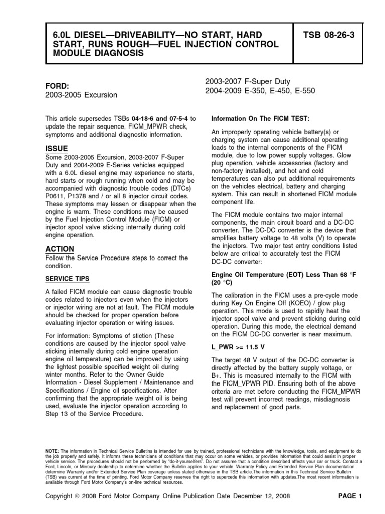 FICM Diagnosis for 6.0L Diesel Issues | PDF | Diesel Engine | Vacuum Tube