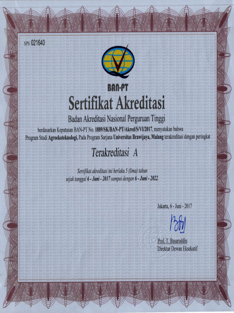 Akreditasi BAN PT BRAWIJAYA UNIVERSITI | PDF