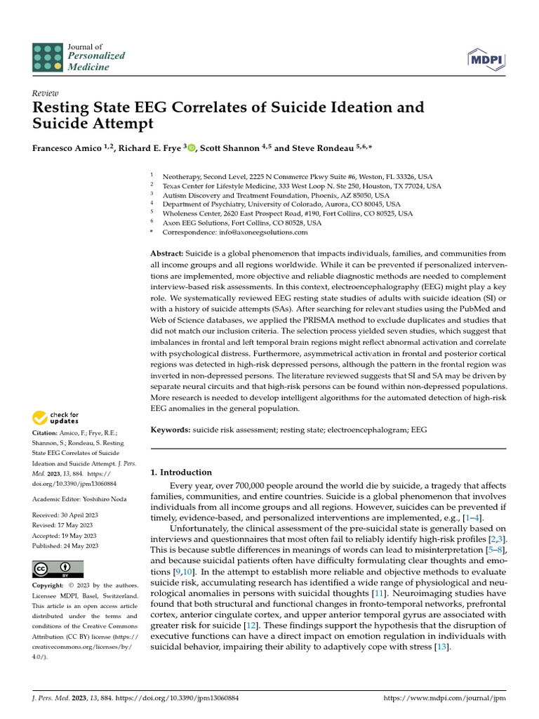 Resting State Eeg Correlates of Suicide Ideation and Suicide 13bdokru ...