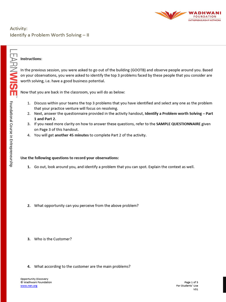 Identify Problems Worth Solving II | PDF | Bus | Shoe