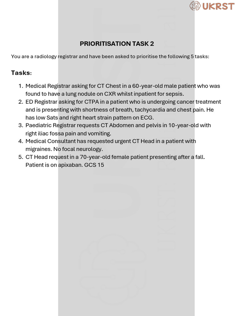 Prioritisation Task 2 | PDF