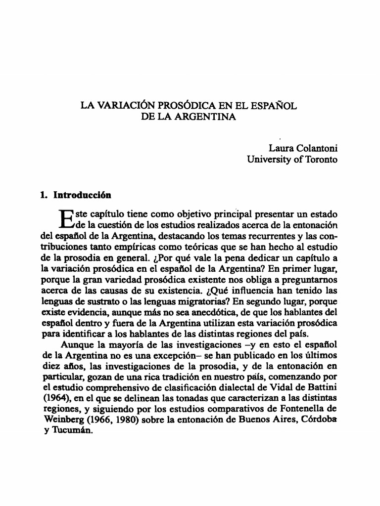 Colantoni La Variación Del Español | PDF | Sintaxis | Lingüística