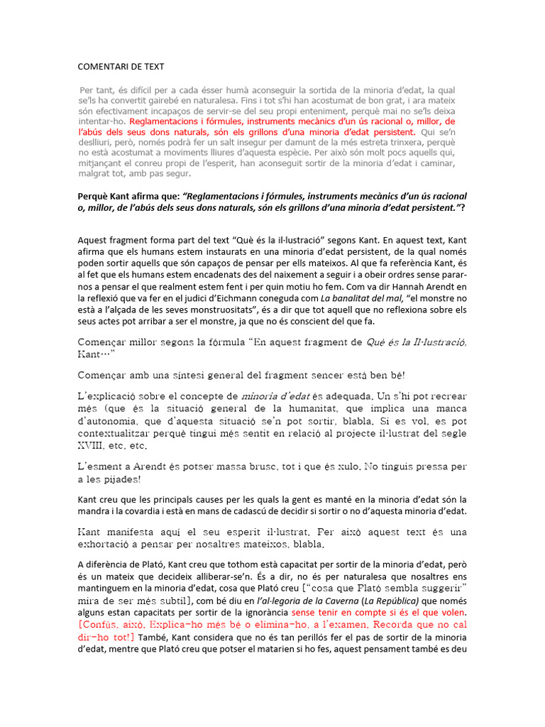 DANA_COMENTARI DE TEXT | PDF
