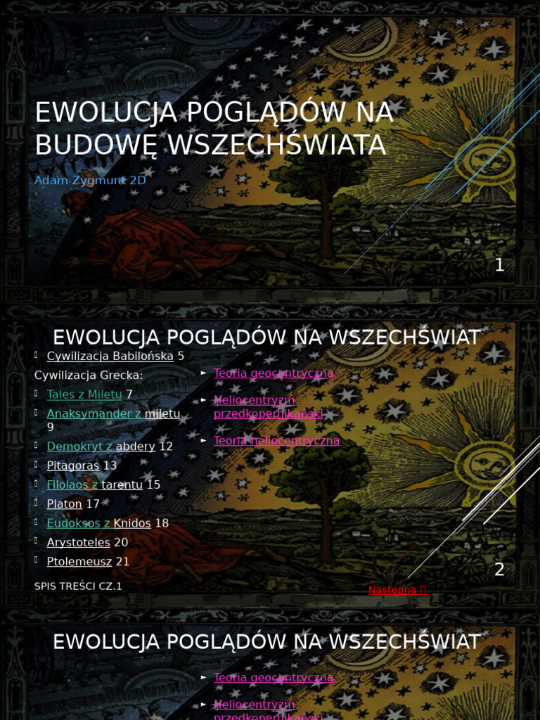 Ewolucja Poglądów Na Budowę Wszechświata - Adam Zygmunt 2D | PDF