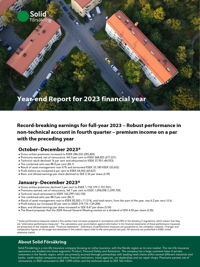 2023 Year-End Financial Report Summary | PDF | Earnings Per Share ...