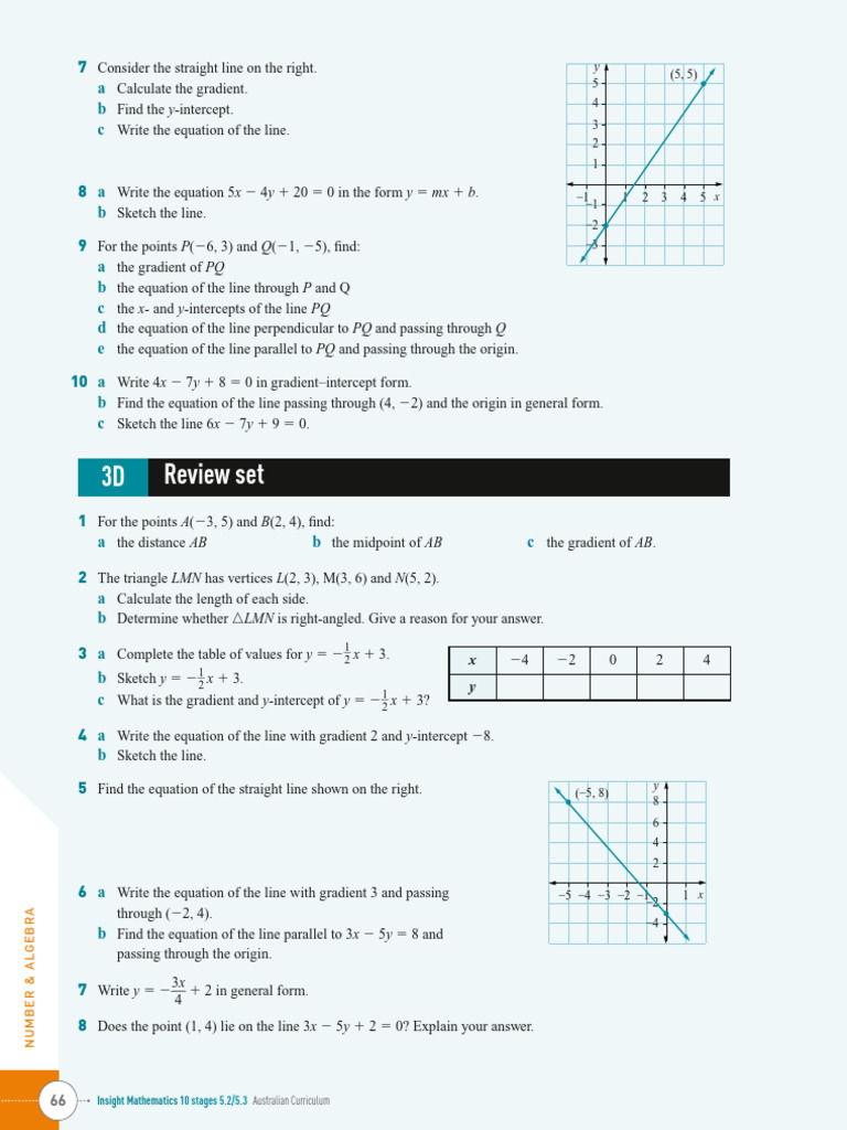 Line Equations and Gradients Guide | PDF | Line (Geometry) | Algebra