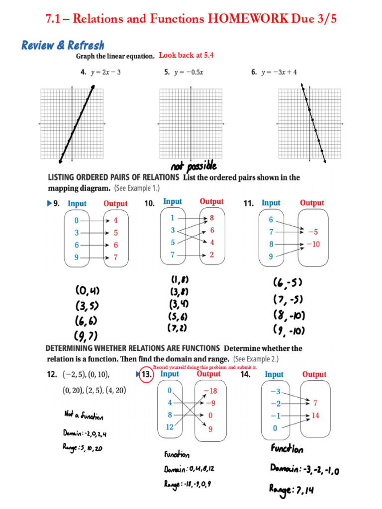 7 1 Relations And Functions Homework Pdf