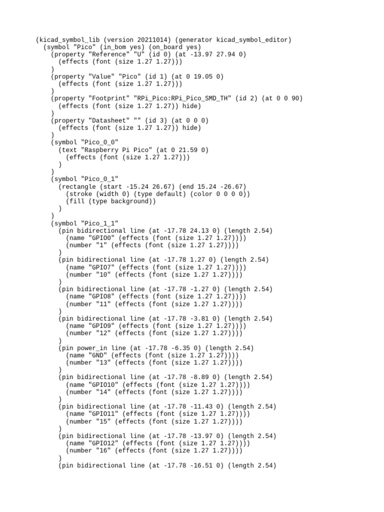 MCU RaspberryPi and Boards - Kicad Sym | PDF | Computing | Computer Engineering