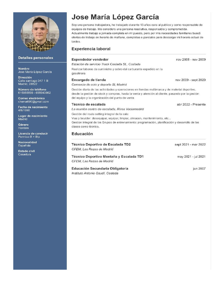 Cv José María López García | PDF