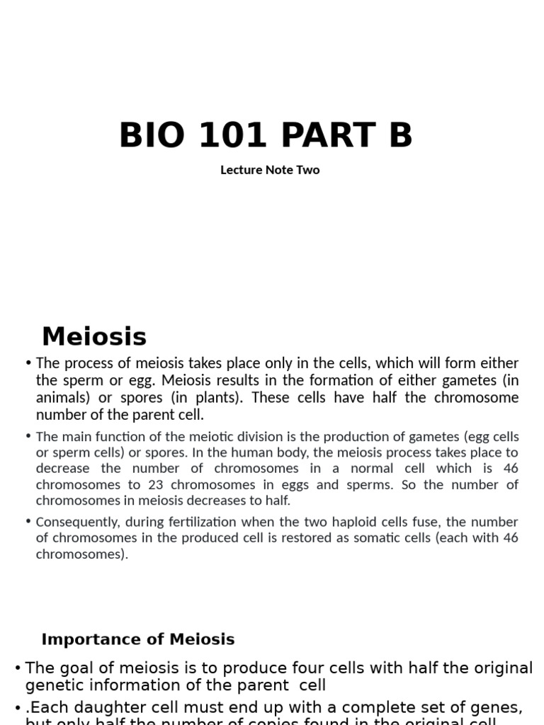 Bio 101 Part B 2 | PDF | Meiosis | Mitosis