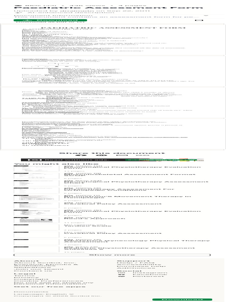 Comprehensive Paediatric Assessment Form | PDF | Childbirth | Physical ...