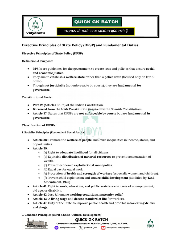 DPSP and Fundamental Duties | PDF