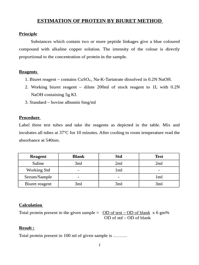 Total Protein | PDF | Blood Plasma | Medical Specialties